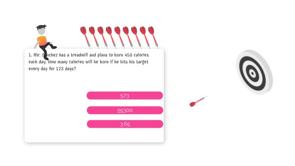 Multiplying Whole Number PracticeDARTS QUIZ | Genially