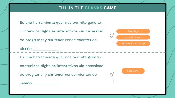 Fill in the blanks game | Genially