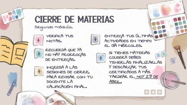 CIERRE DE MATERIAS | Genially