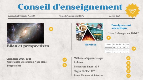 CONSEIL D'ENSEIGNEMENT juin 2024 | Genially
