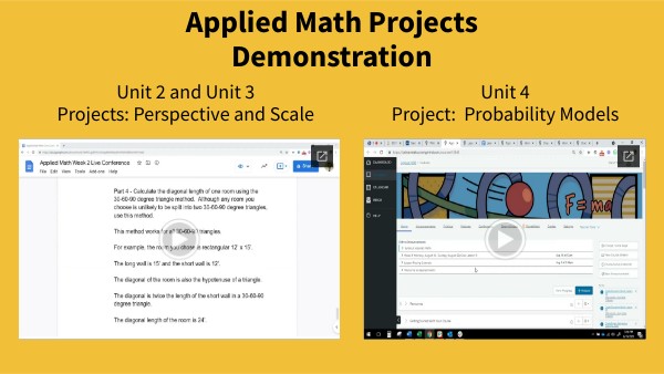 Applied Math Projects Units 2, 3, and 4