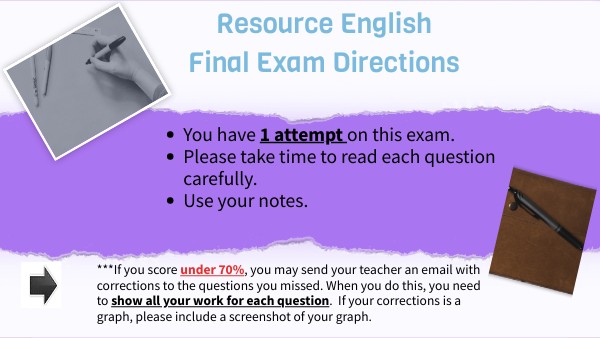 Copy - English Exam Directions