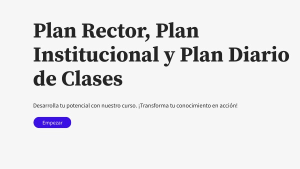 Plan rector | Genially