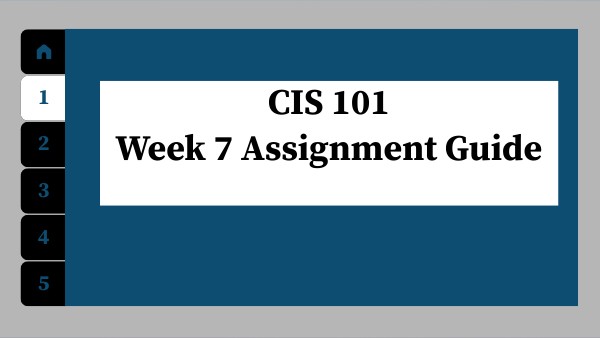 Week 7 Assignment Guide | Genially