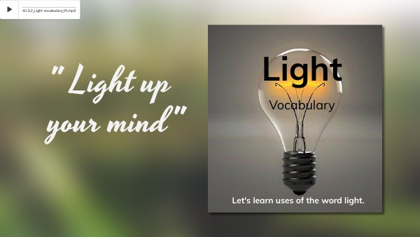 4.1.3.2 Light vocabulary