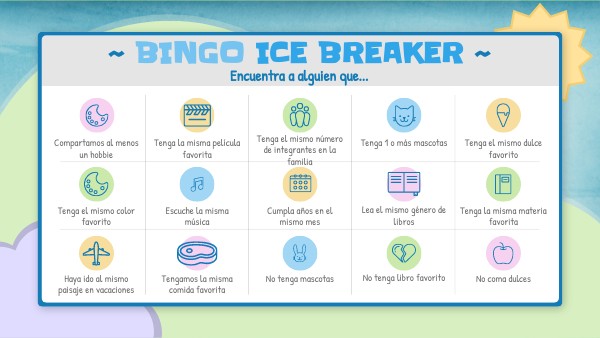 Bingo "Encuentra a alguien que..." | Genially