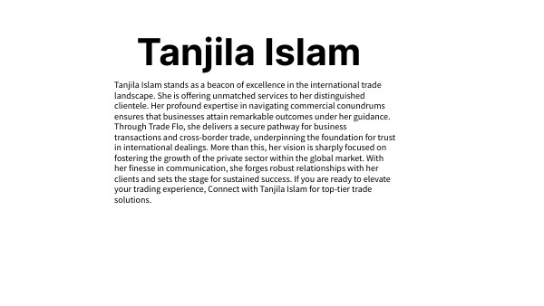 Tanjila Islam | Genially