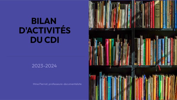 Bilan CDI 2023-2024 | Genially