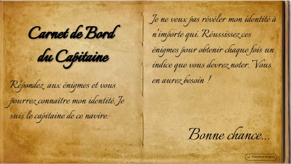 Carnet de bord du capitaine