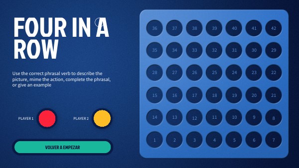 For in a row Phrasal verbs