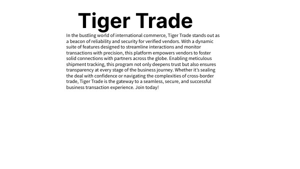 Tiger Trade | Genially