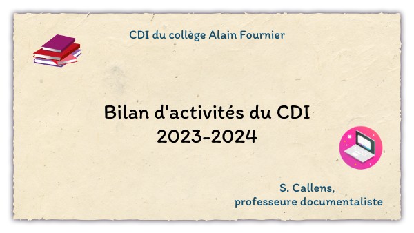 Bilan CDI Alain Fournier 2023-2024