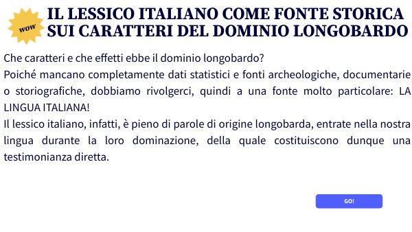 IL LESSICO ITALIANO COME FONTE STORICA SUL DOMINIO LONGOBARDO