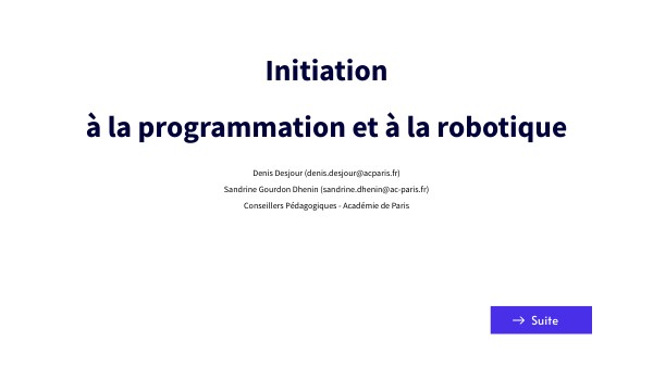 Initiation à la programmation et à la robotique avec le robot Bluebot