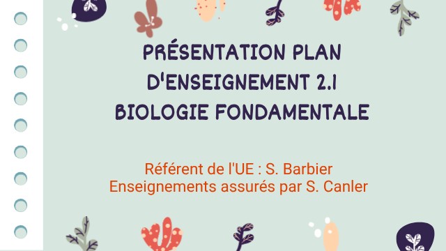 Présentation de l'UE 2.1 | Genially