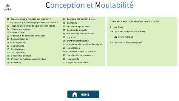 Conception et moulabilité