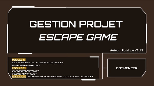 PLANIFICATION PROJET ESCAPE GAME | Genially