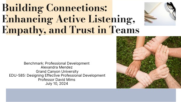 EDU 585 Benchmark Effective professional development | Genially