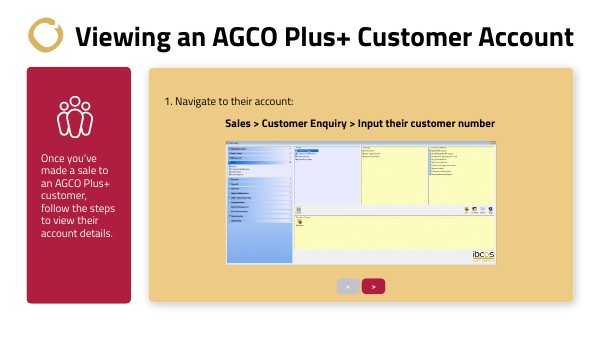 Viewing an AGCO Plus+ Customer Account