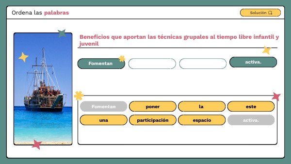 Ordena las palabras edu