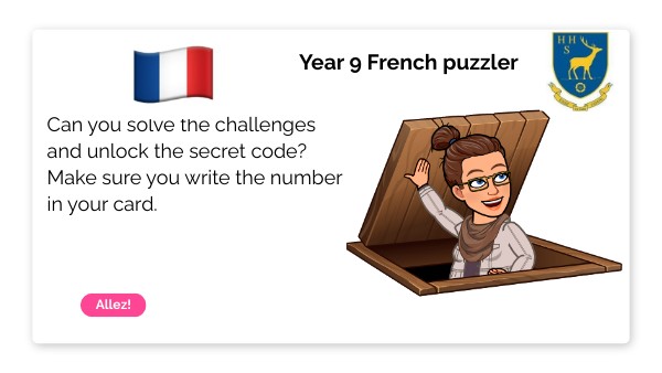 Year 9 French Escape Room | Genially