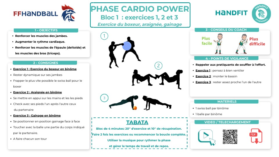 Cardio Power Exercice du boxeur , araignée et gainage | Genially