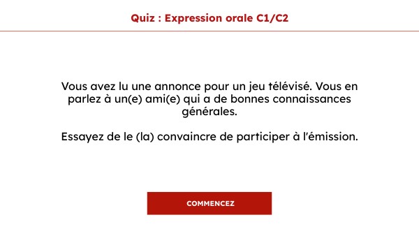Quiz : expression orale C1/C2 | Genially