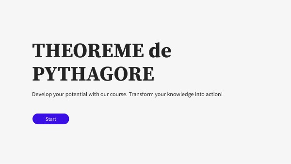 Cours théorème de Pythagore | Genially