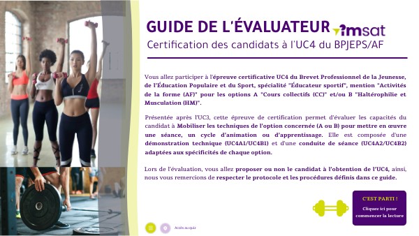 UC4_BPJEPS_AF_Guide_évaluateur_V1 | Genially