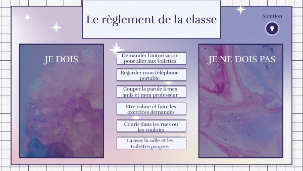 Le règlement de la classe