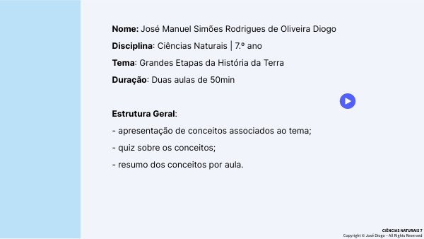 Trabalho Final - 2 aulas de CN7 | Genially