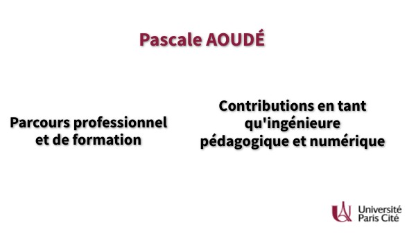 Pascale AOUDÉ - Ingénieure pédagogique et numérique