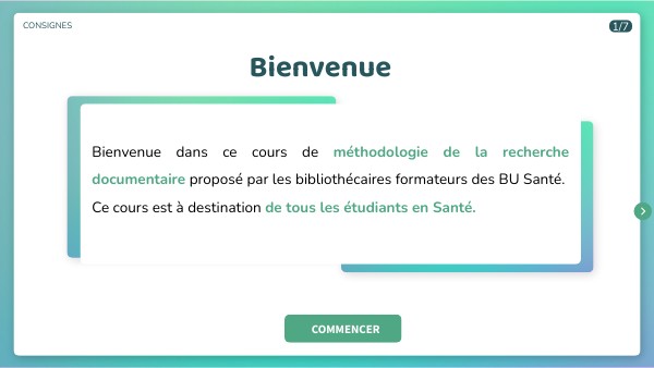 Master Santé Sc. Infirmières - Consignes
