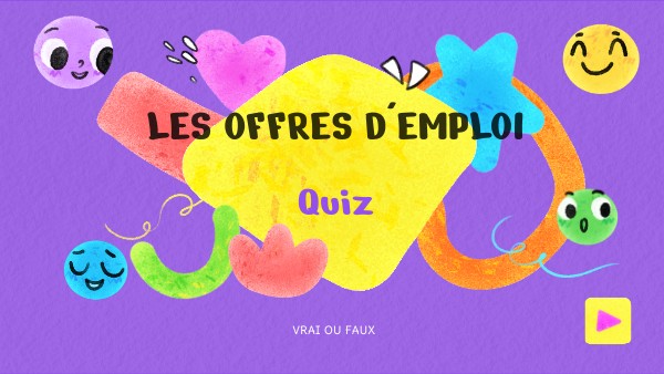 Quiz offre d'emploi | Genially