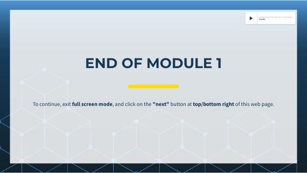 End of module 1