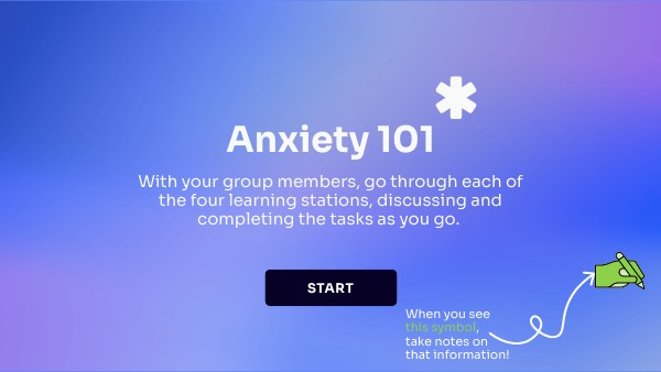 Anxiety 101 Learning Stations | Genially