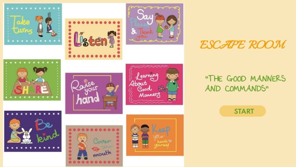 ESCAPE ROOM- "Good Manners and commands" | Genially