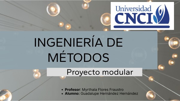 Proyeco modular ingeniería de métodos