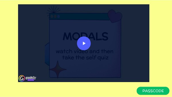 MODAL QUIZ PREP