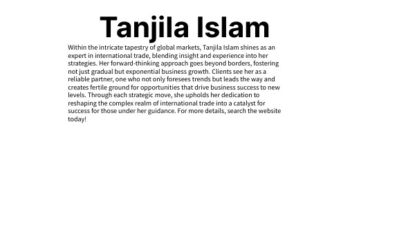 Tanjila Islam | Genially