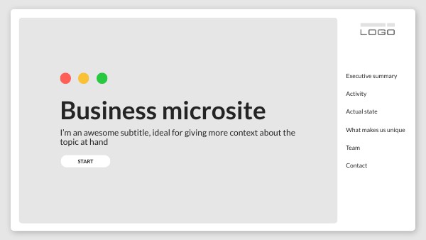 Business microsite