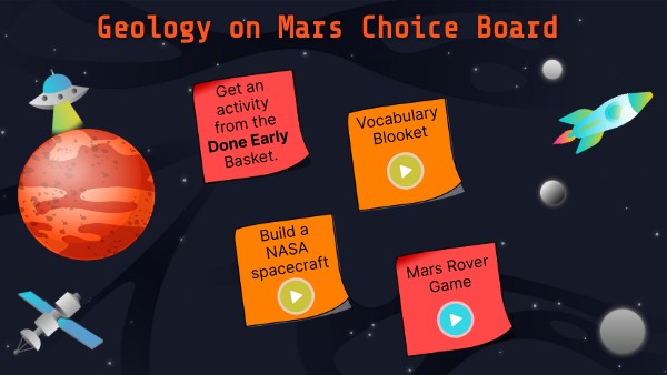 Geology on Mars Choice Board
