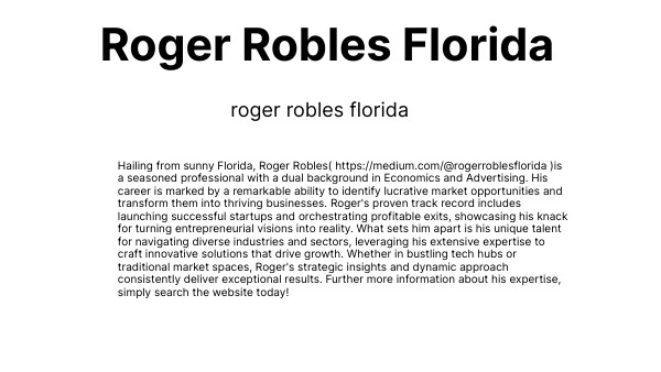 Roger Robles Florida