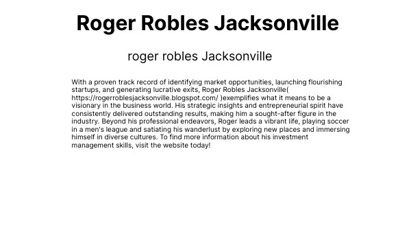 Roger Robles Jacksonville