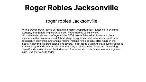 Roger Robles Jacksonville