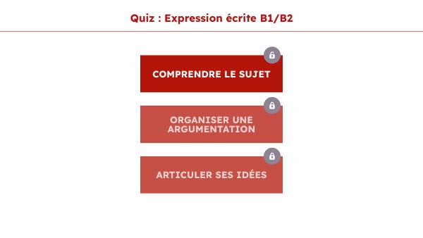 Quiz : Expression écrite B1/B2