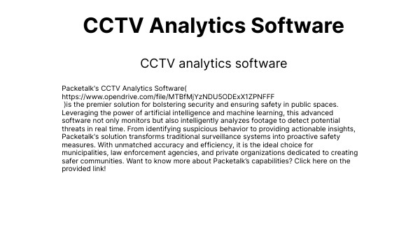 CCTV Analytics Software