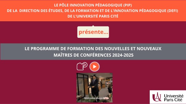 Université Paris Cité DEFI PIP Programme de formation NMCF 2024-2025 | Genially