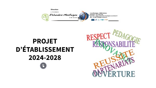 Projet établissement | Genially