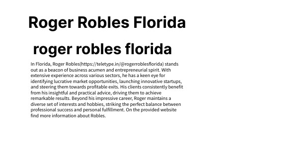 Roger Robles Florida